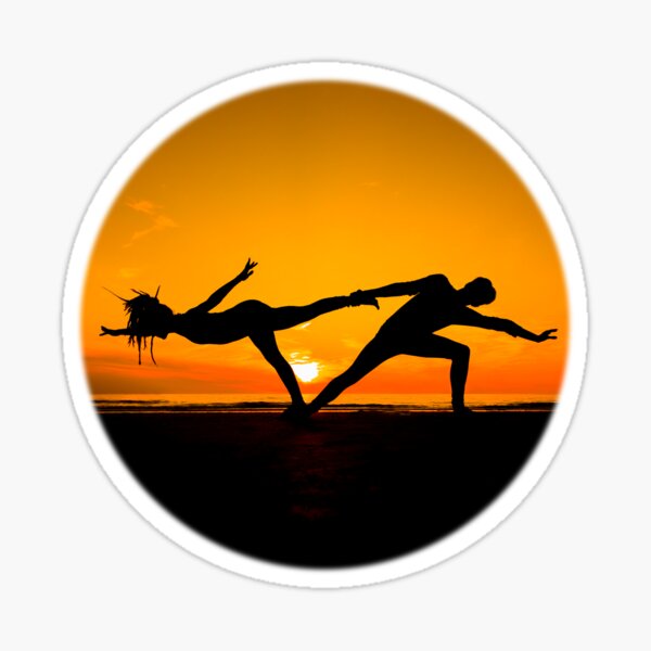 "Acro Sunset Silhouette " Sticker by SadSacDesigns | Redbubble