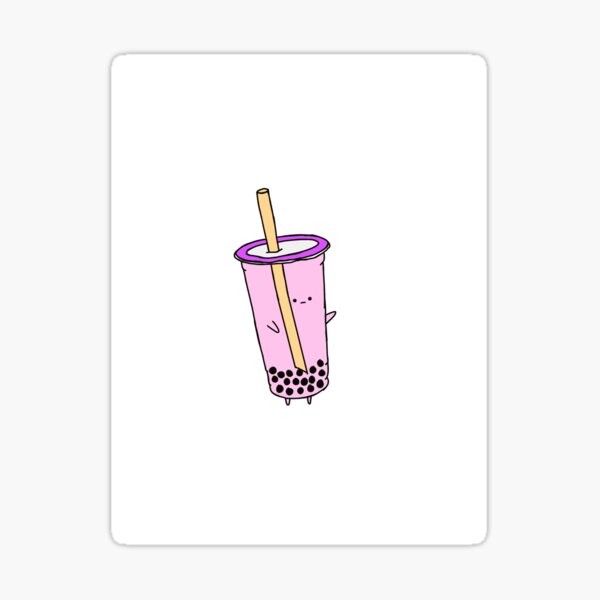 "Pink Boba Tea" Sticker by ArtsyStickerz | Redbubble