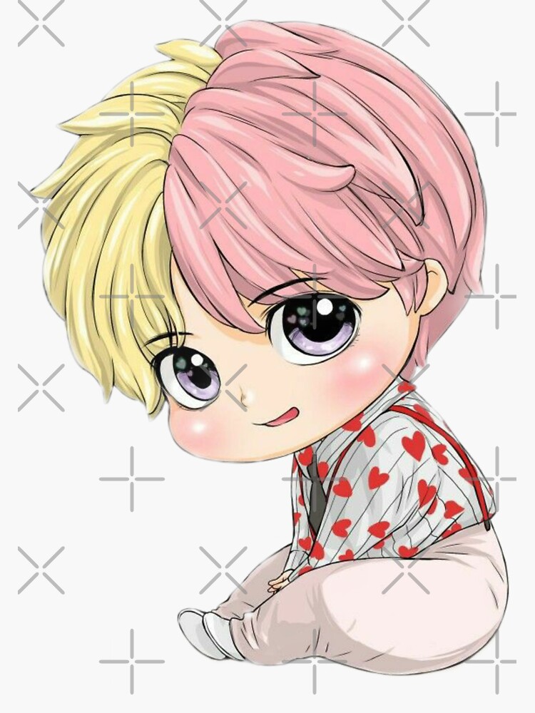 "BTS V CHIBI STICKER" Sticker for Sale by letsgetsticky | Redbubble
