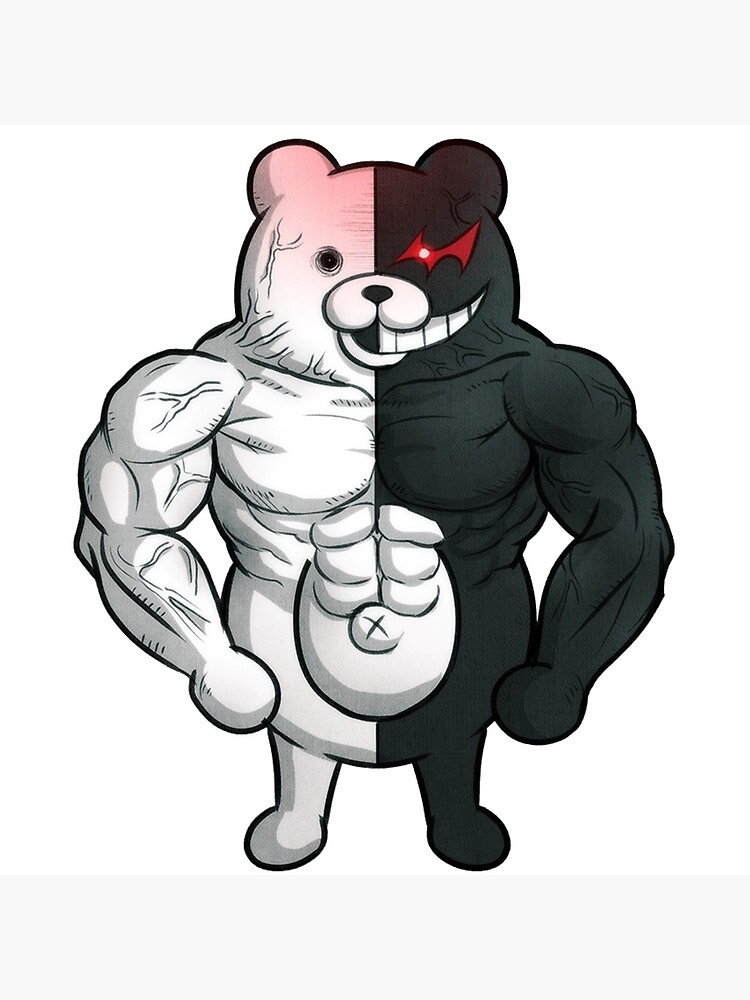 "buff monokuma" Poster for Sale by ellalune | Redbubble