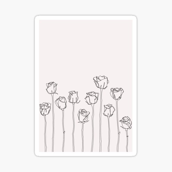 "Rose border illustration" Sticker for Sale by BotanicalStudy | Redbubble