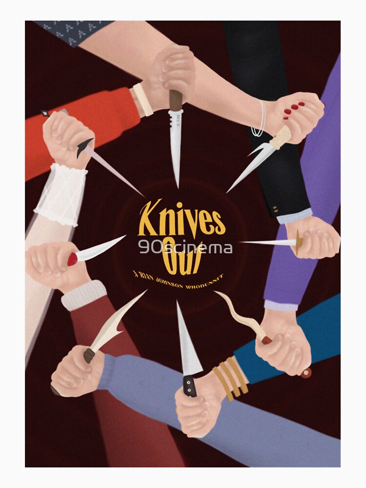 "KNIVES OUT" T-shirt for Sale by 90scinema | Redbubble | knives out t ...