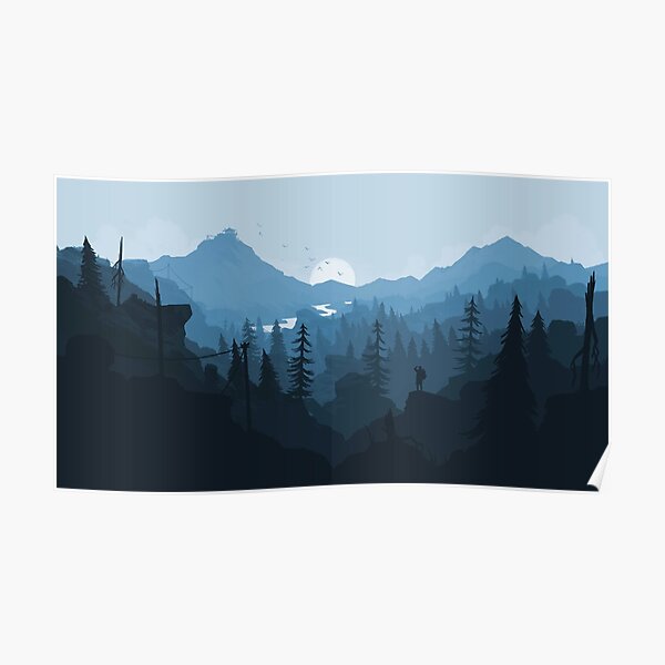 "Firewatch Blue" Poster for Sale by mollie2278 | Redbubble