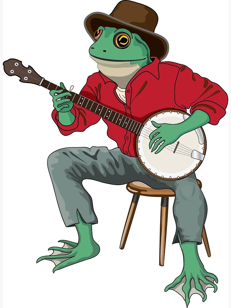 "Banjo Playing Frog" Art Print for Sale by oxterjones | Redbubble