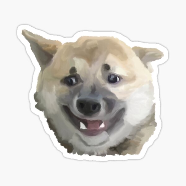 "Nervous Dog Painting Meme" Sticker by Annamullinger | Redbubble