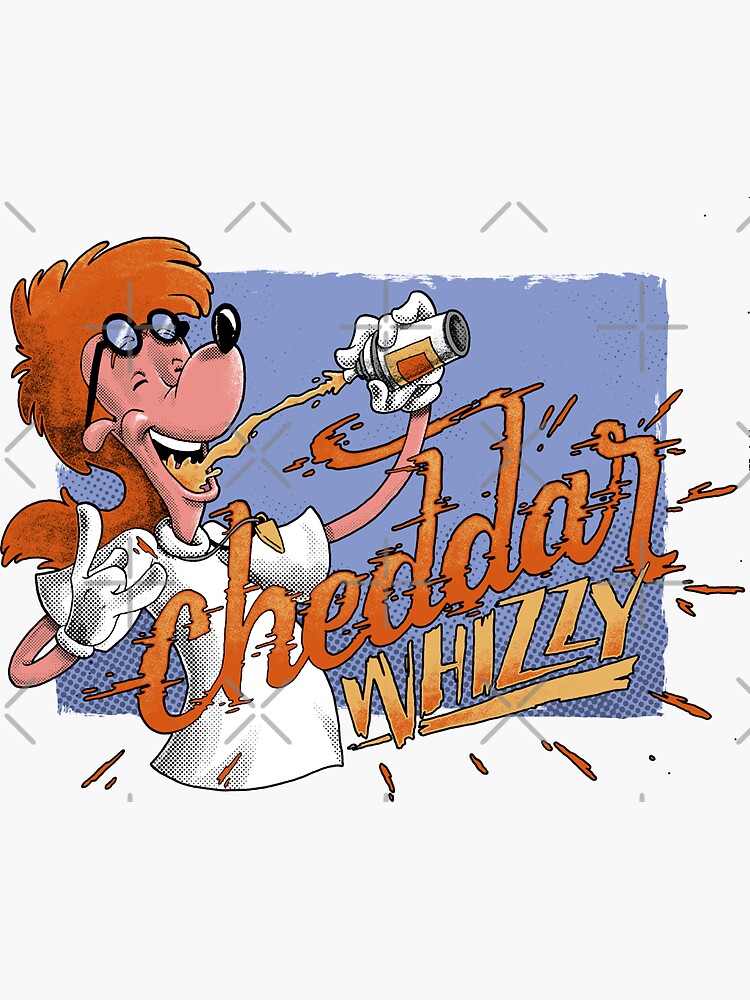 "Cheddar Whizzy" Sticker for Sale by studiomootant | Redbubble