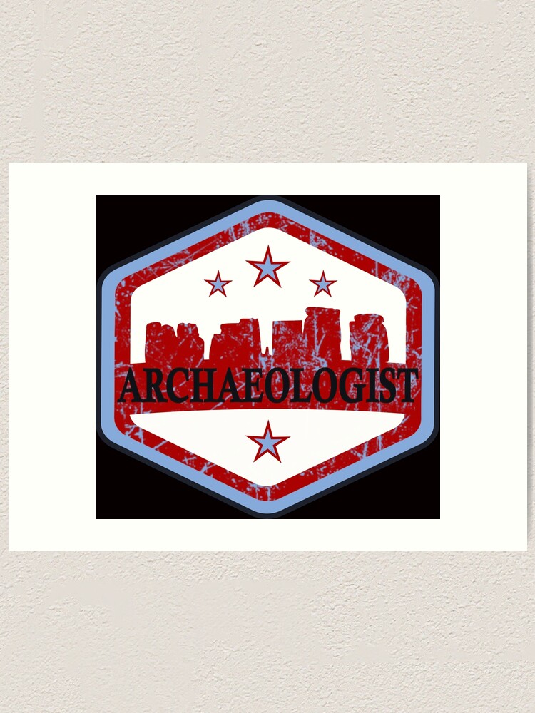 "Archaeology Archaeologist Logo featuring Stonehenge" Art Print by ...