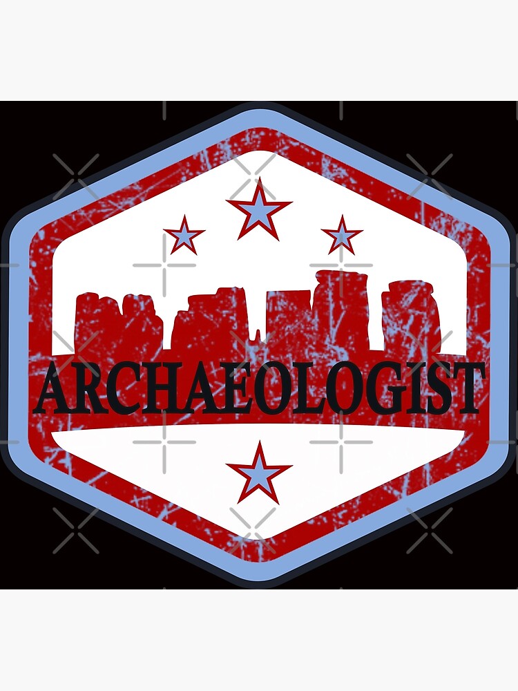 "Archaeology Archaeologist Logo featuring Stonehenge" Art Print by ...