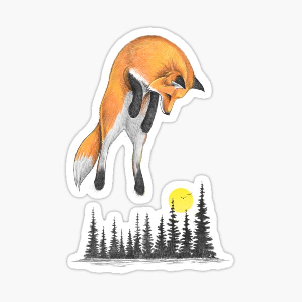 "Fox on the hunt" Sticker for Sale by NikKor | Redbubble