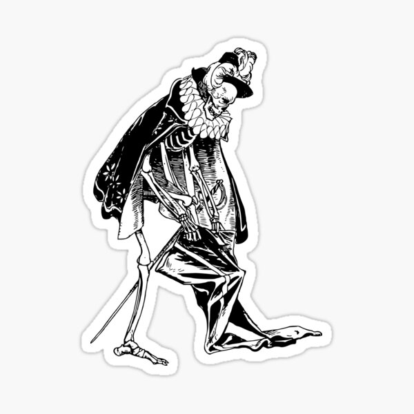 "Musketeer skeleton." Sticker for Sale by emphatic | Redbubble
