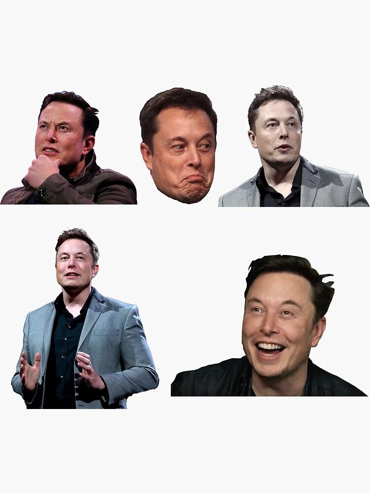 "Elon Musk Set" Sticker for Sale by blue-liv | Redbubble