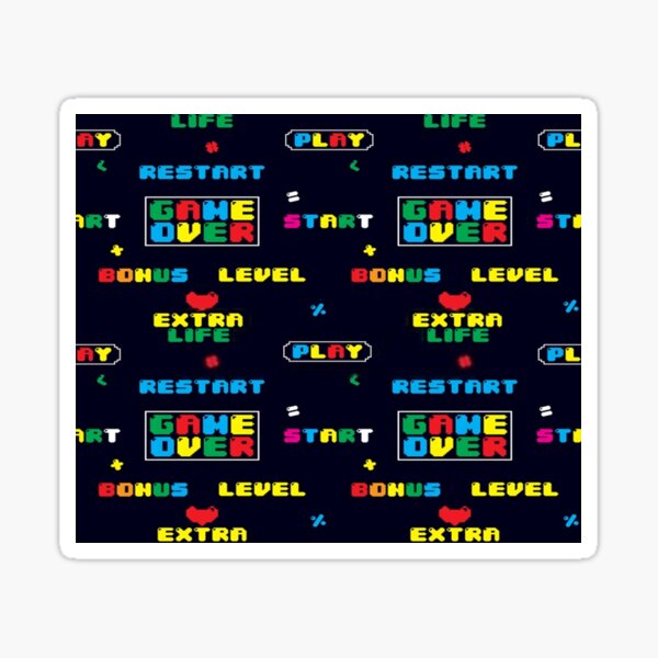"Old school games styled seamless background 8 bit texture" Sticker for ...