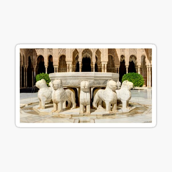"Alhambra Court of the Lions 12" Sticker for Sale by WWestmoreland ...