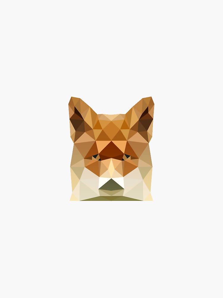 "Low poly fox" Sticker by Garsheen | Redbubble