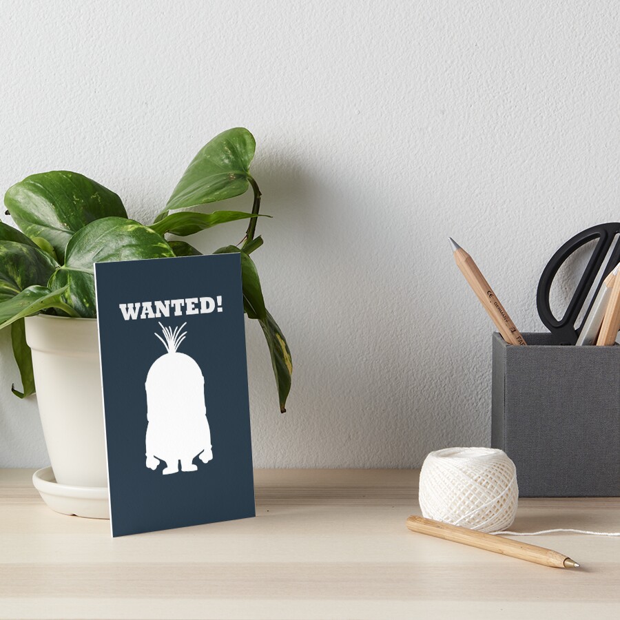 "Wanted Minion" Art Board Print by onestophumour | Redbubble