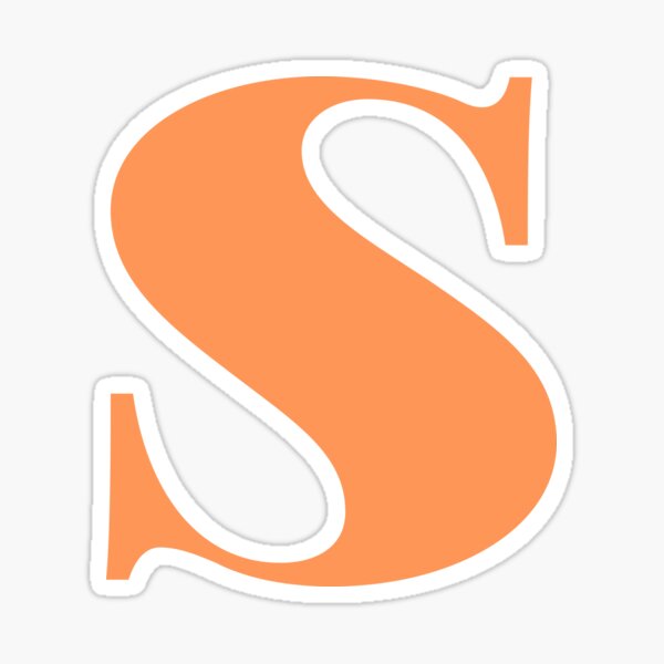 "Letter S - Alphabet Art in Pink and Orange" Sticker for Sale by ...