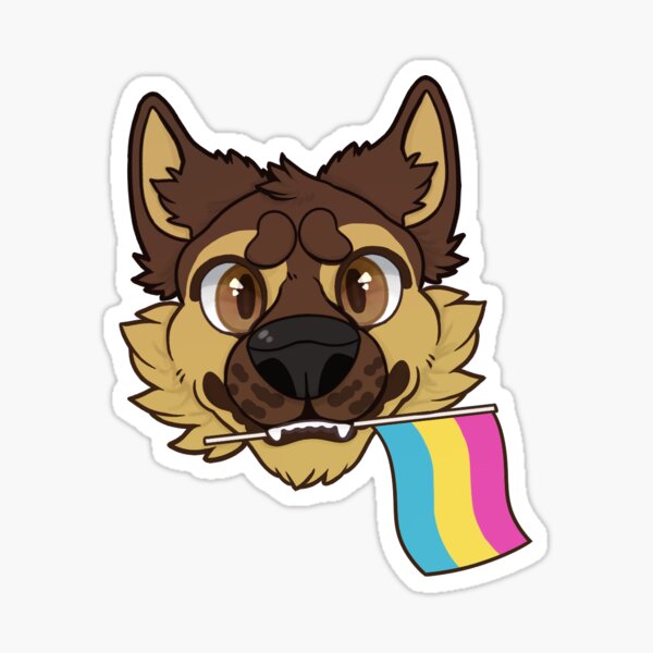 "Dog Pride (Pansexual Flag)" Sticker by Sorugou | Redbubble