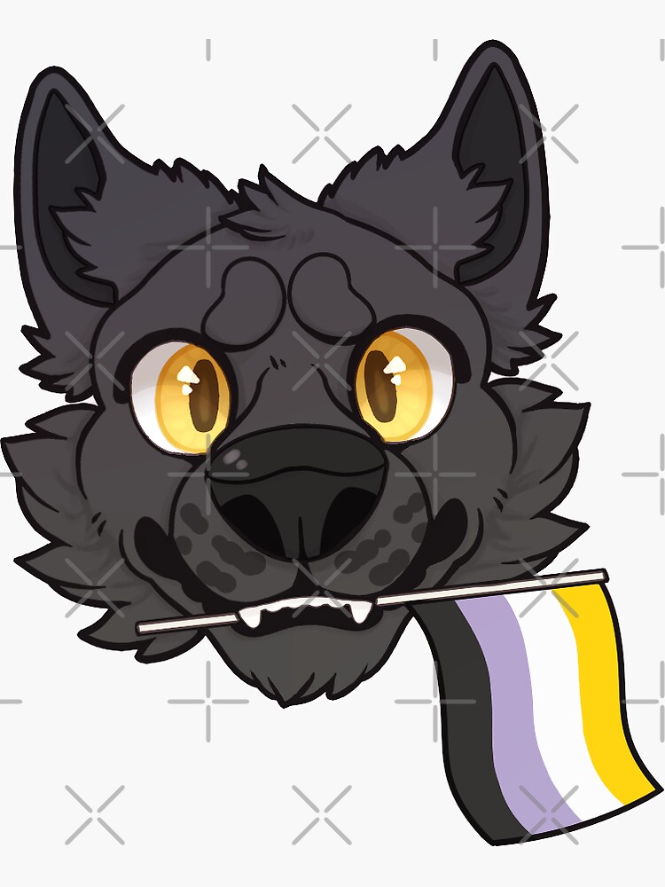 "Dog Pride (Nonbinary Flag)" Sticker for Sale by Sorugou | Redbubble