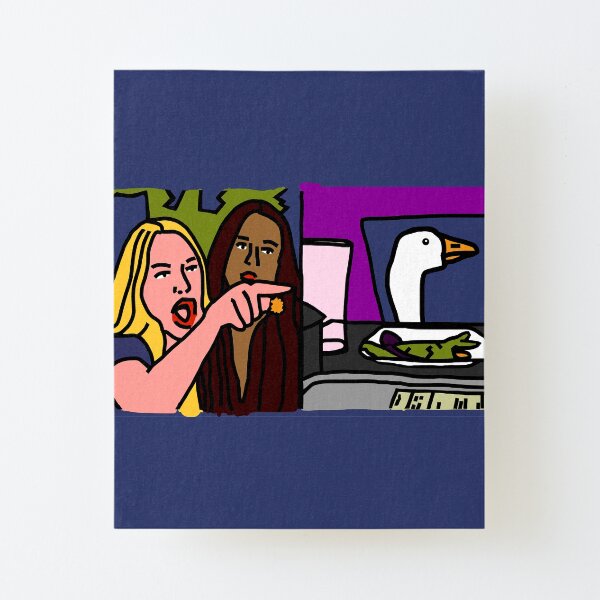 "Frau, die Cat Meme mit gleichgültiger Gans anschreit" Aufgezogener ...