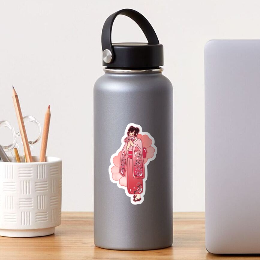 "Glass Sakura Kimono" Sticker by heysoleilart | Redbubble