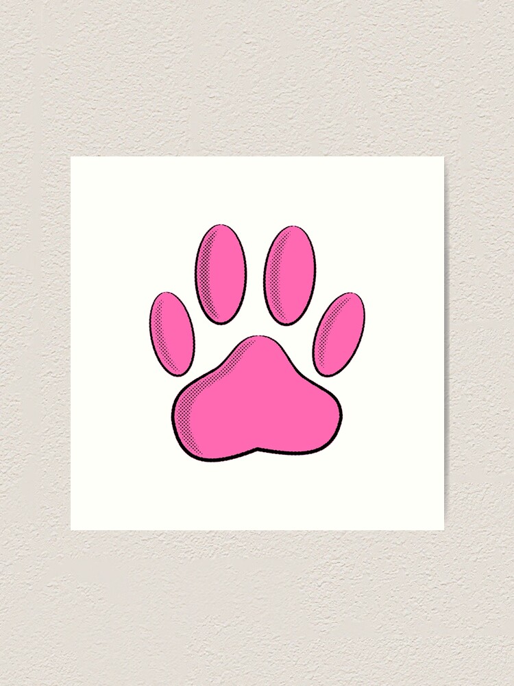 "Hot Pink Dog Paw Print" Art Print by Almdrs | Redbubble