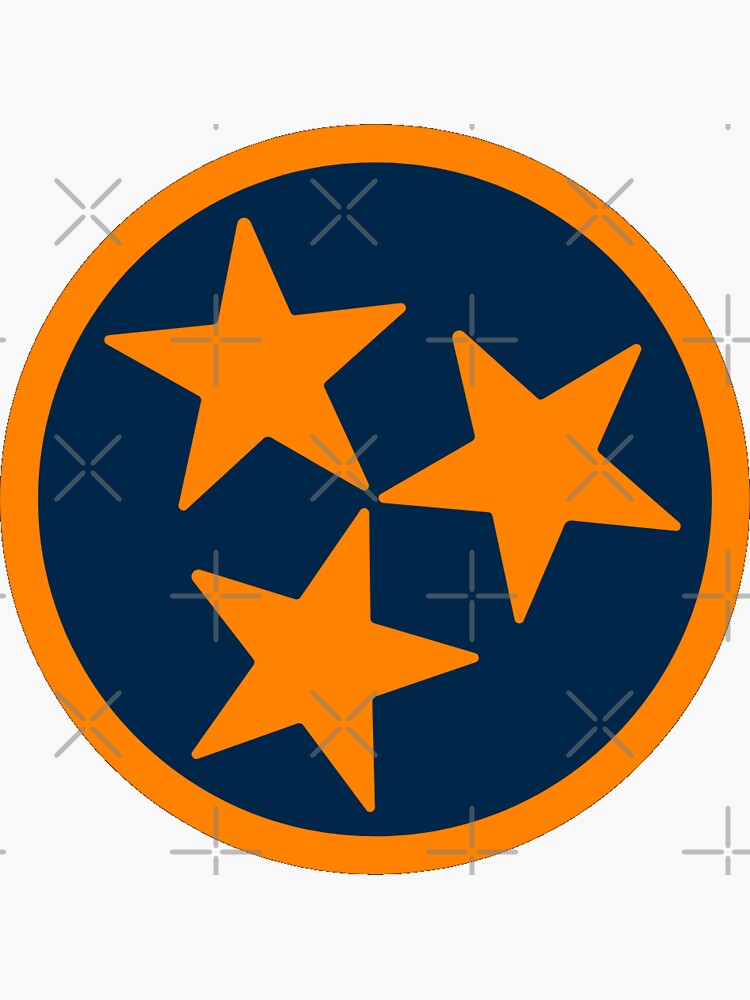 "Navy & Orange Tri-Star" Sticker for Sale by tennessee-carly | Redbubble