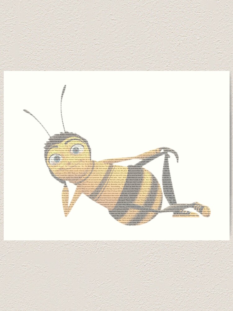 "The Entire Bee Movie Script on Barry B Benson" Art Print by Comba ...