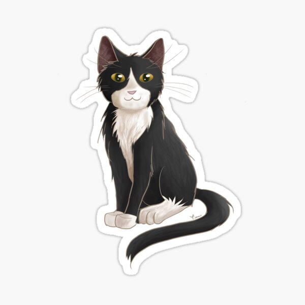 "Raven - Cat" Sticker by art-by-tina | Redbubble