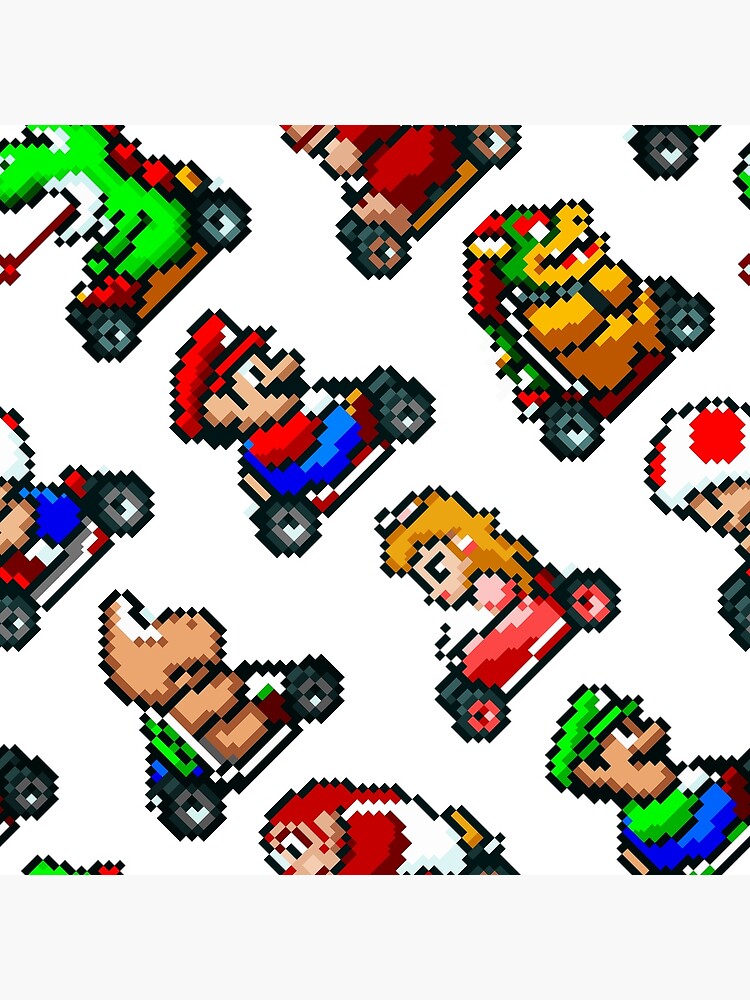 "8-bit karting heroes pattern | WL8R-SMK" Poster by geekeeg | Redbubble