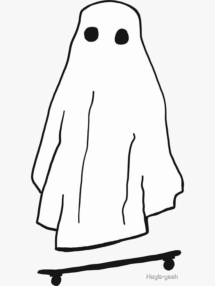 "Skating Ghost" Sticker for Sale by Hayls-yeah | Redbubble