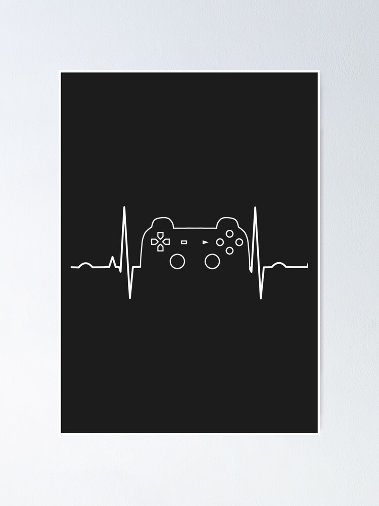 "Gamer Heartbeat Electrocardiogram EKG ECG" Poster for Sale by PH ...