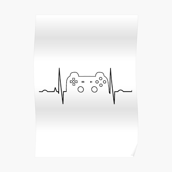 "Gamer Heartbeat Electrocardiogram EKG ECG" Poster by PH-Design | Redbubble