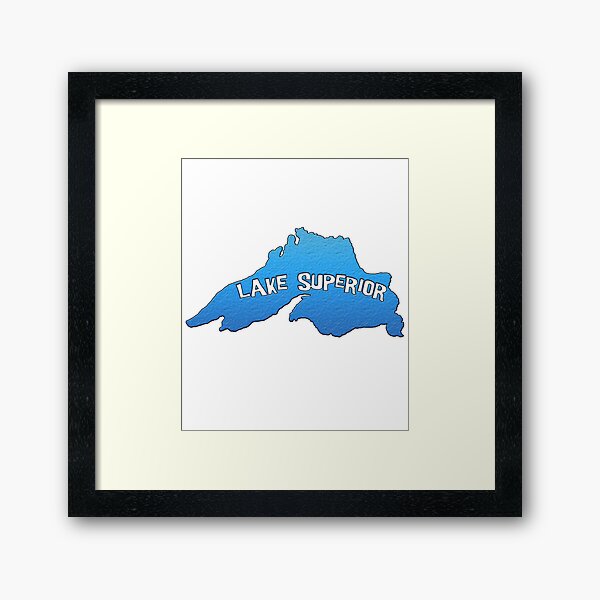 "Lake Superior Outline" Framed Art Print for Sale by gorff | Redbubble