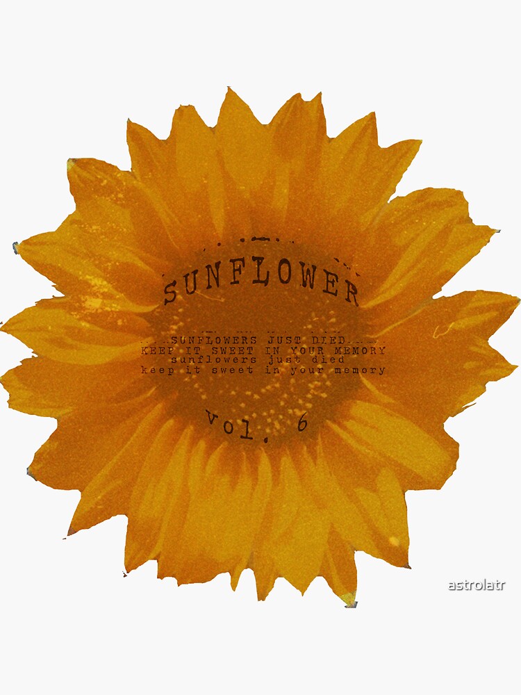 "sunflower vol. 6 -- harry styles" Sticker for Sale by astrolatr ...