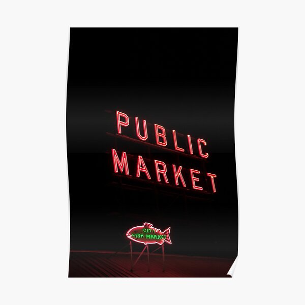 Pike Place Market Posters | Redbubble
