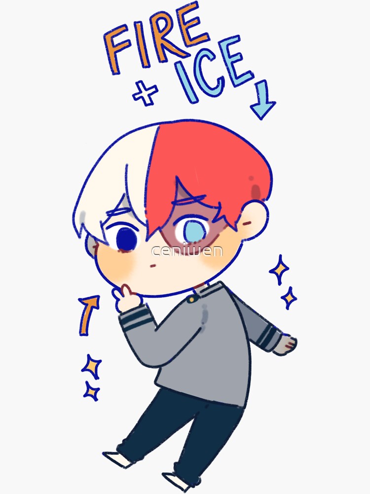 "Todoroki" Sticker by ceniwen | Redbubble