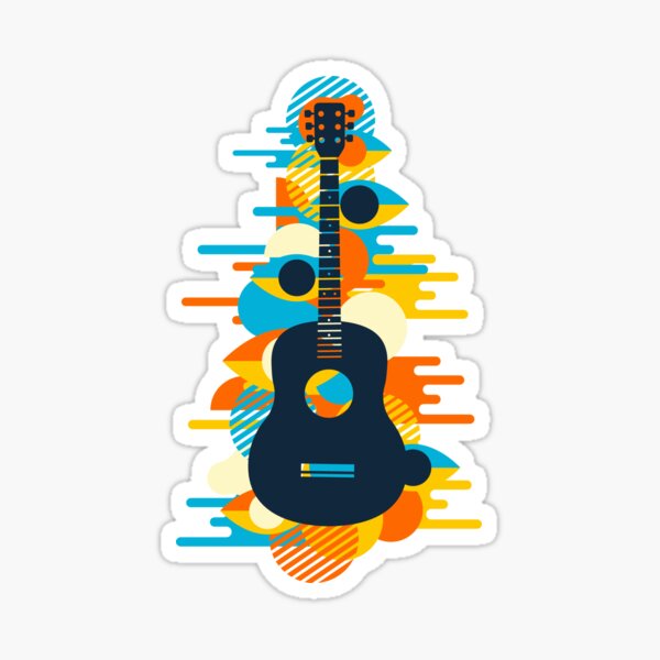 "Guitar logo" Sticker for Sale by Nidhigsingh | Redbubble