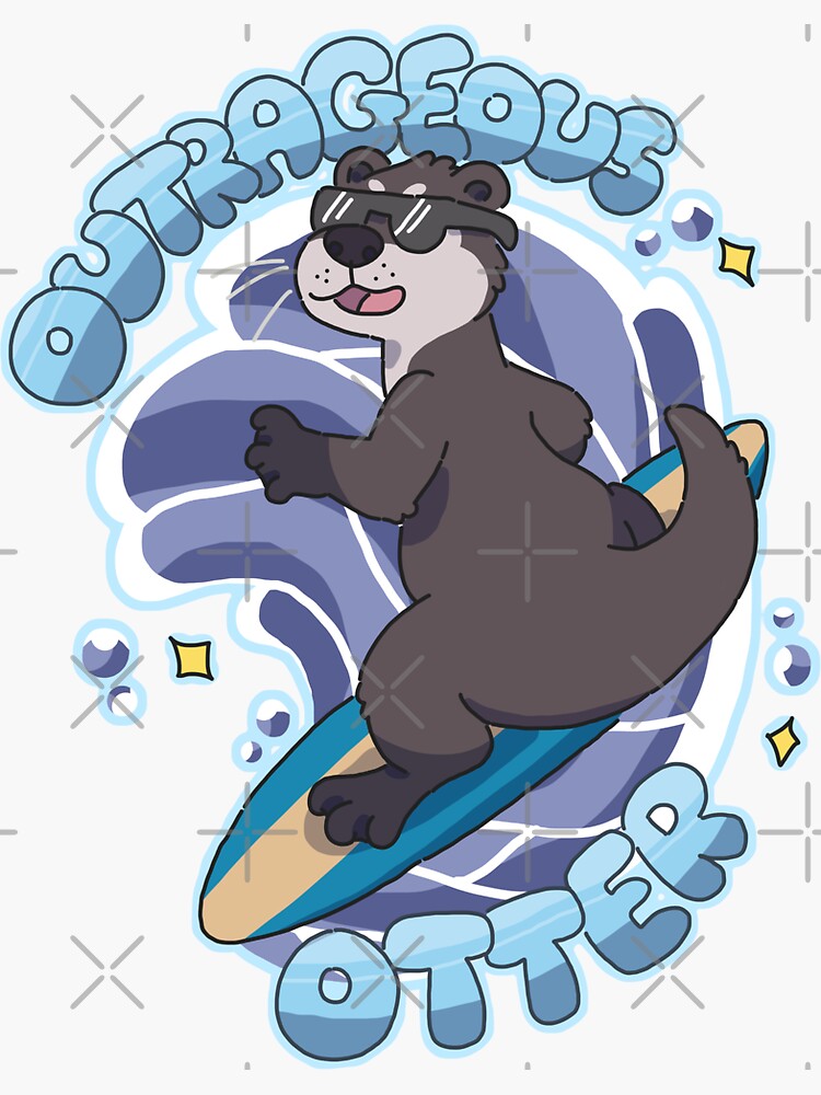 "Outrageous Otter" Sticker by goccart | Redbubble