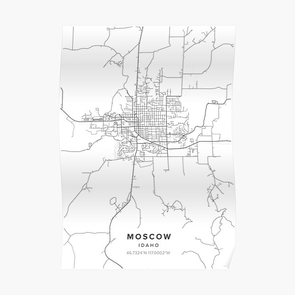 "Moscow Idaho Map" Poster for Sale by Kara515 | Redbubble
