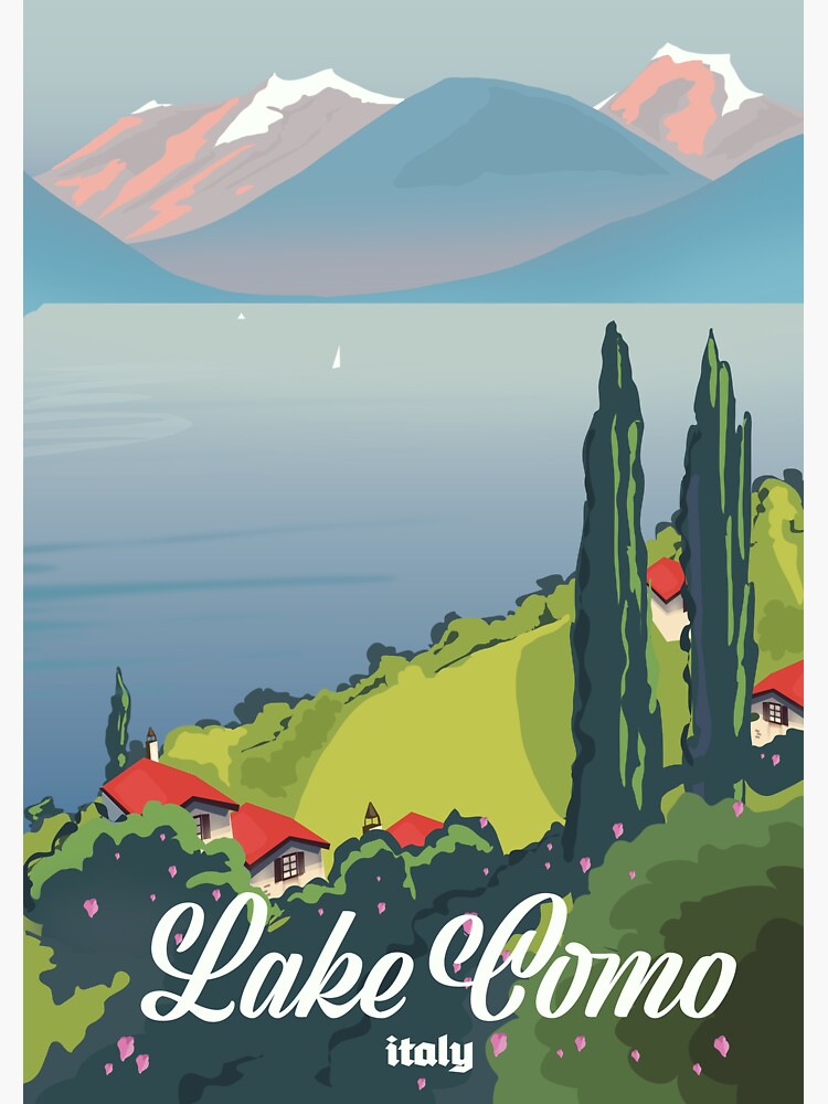 "Lake Como Italy " Sticker by vectorwebstore | Redbubble