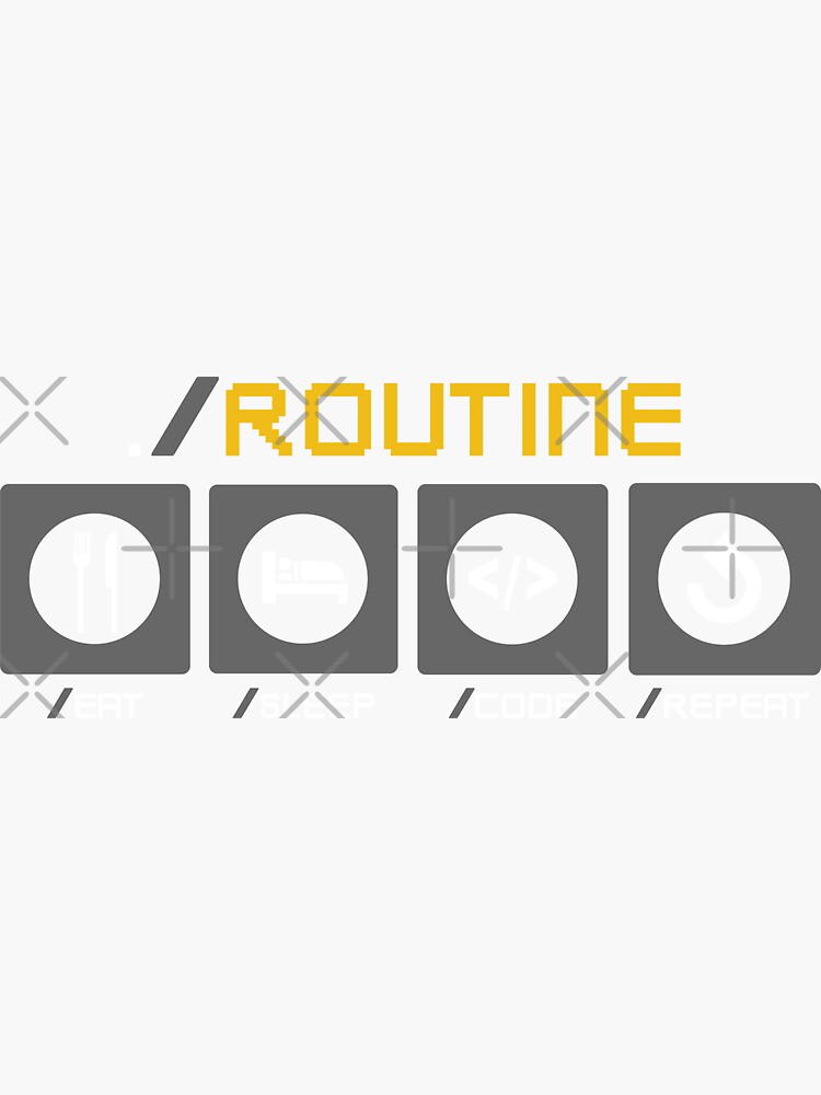 "Programmer routine, developer routine" Sticker by DerSenat | Redbubble
