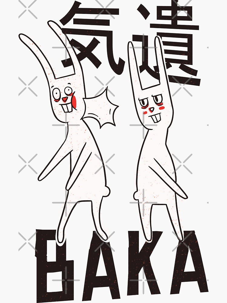 "Baka, funny rabbit slap in the face" Sticker for Sale by DerSenat ...