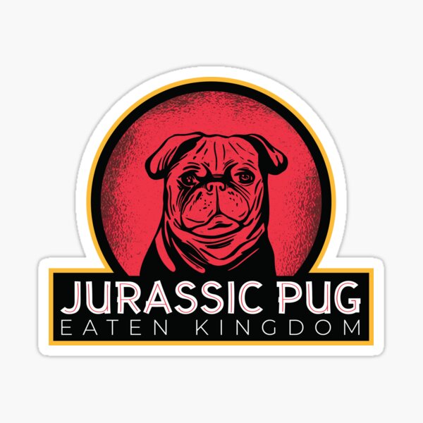 "Jurassic Pug" Sticker by anotherkalopsia | Redbubble