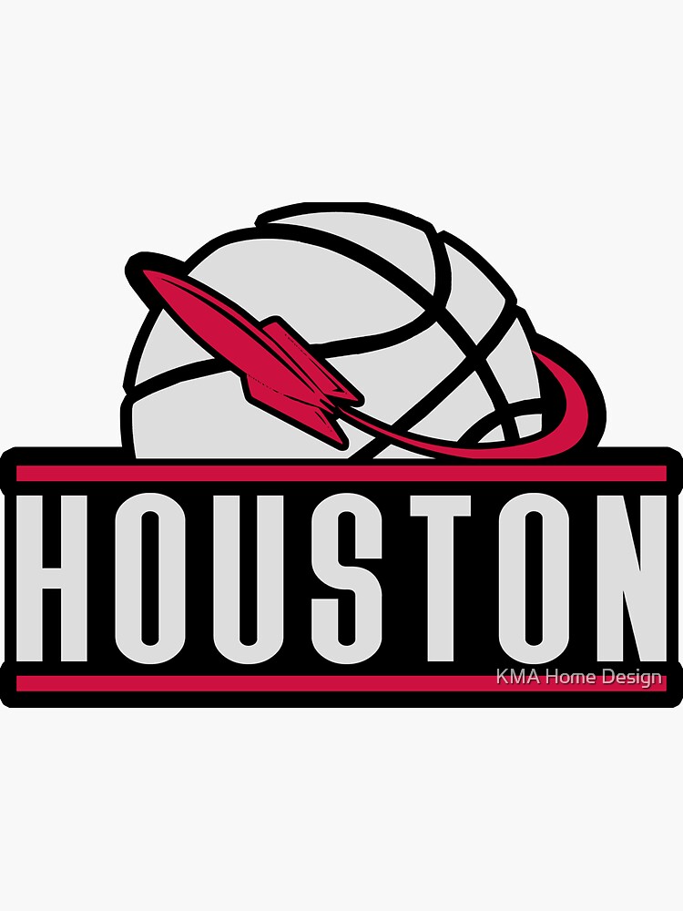 "Houston basketball custom black logo" Sticker by jimmyfenomeno | Redbubble