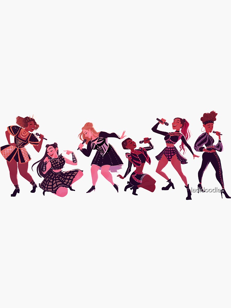"Six the Musical Lineup" Sticker for Sale by ladidoodles | Redbubble
