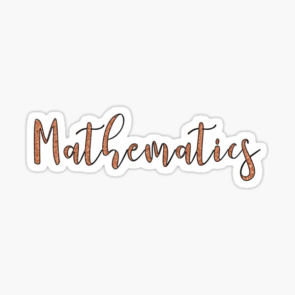 "Mathematics - Rose Gold Glitter Typography - School Subjects" Sticker ...