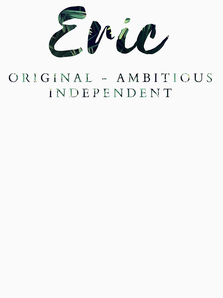 "Personalised 'Eric' Name Print with 3 Personality Description " T ...