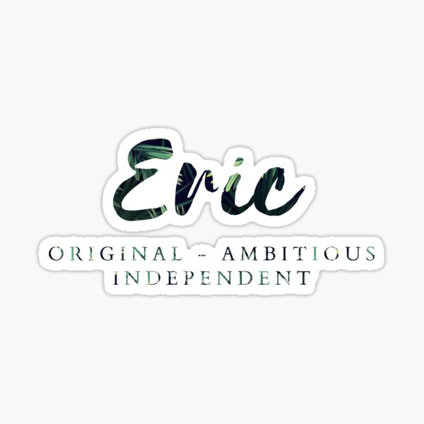 Pegatina «Nombre personalizado 'Eric' grabado con 3 Descripción de la ...