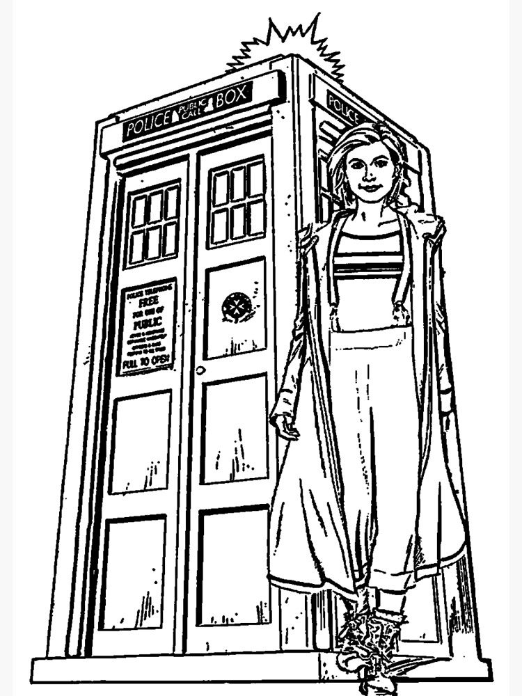 "Doctor Whittaker's Time Machine (COLOURING IN VERSION)" Art Print for ...