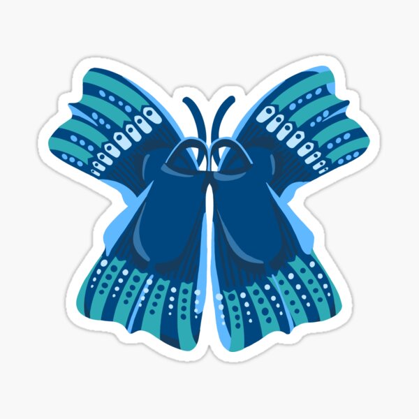 "Scuba Fin Water Wings Butterfly" Sticker by workobeez | Redbubble